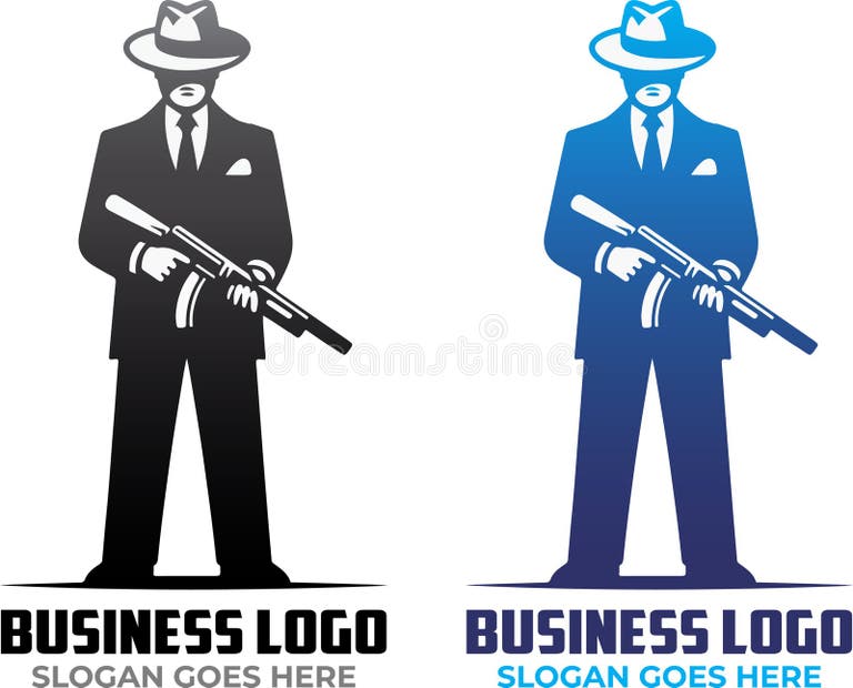Mafia Mobster Gangster Logo Design Stock Vector - Illustration of ...