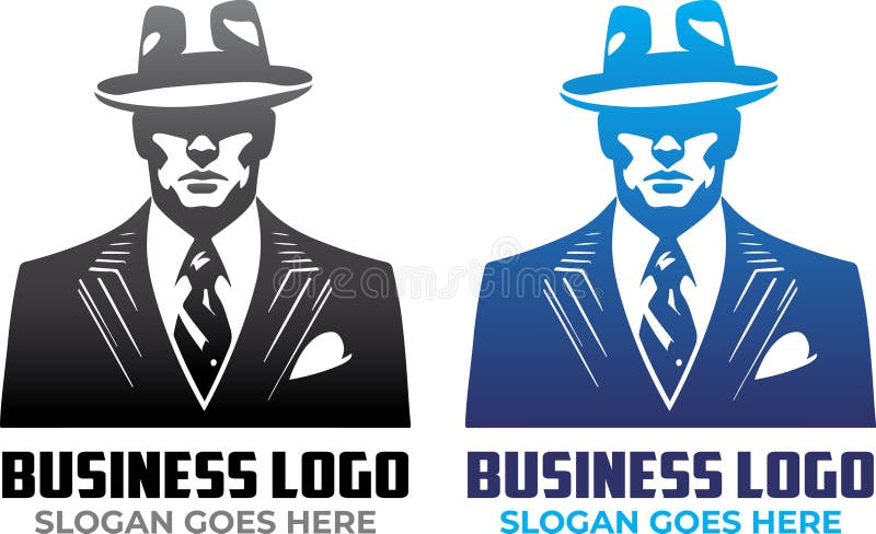 Mafia Mobster Gangster Logo Design Stock Vector - Illustration of ...
