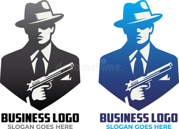 Mafia Mobster Gangster Logo Design Stock Vector - Illustration of ...