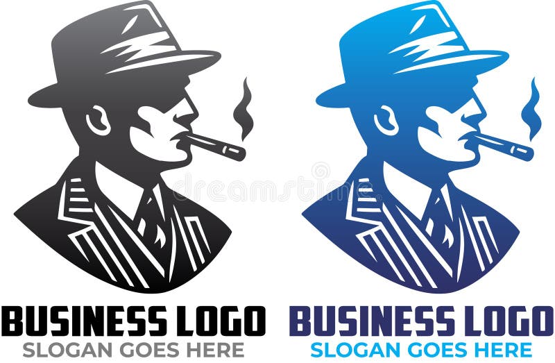 Mafia Mobster Gangster Logo Design Stock Vector - Illustration of ...