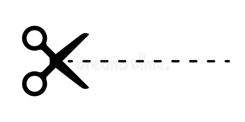 Cut Line Icon with Scissor, Cut Here Guidance, Scissor and Dash. Coupon ...
