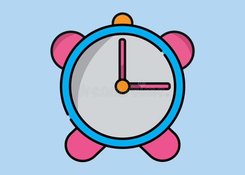 Cartoon Clock Illustration Design Time Hour Minute Stock Vector ...