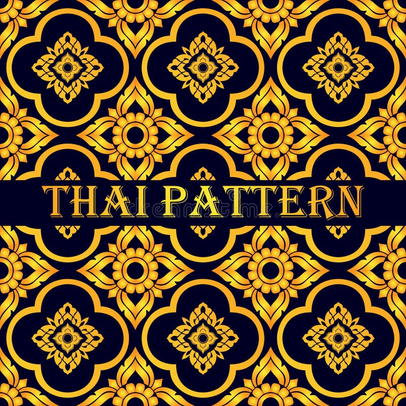 Seamless Thai Geometric Pattern with Golden Color. Perfect for Various ...