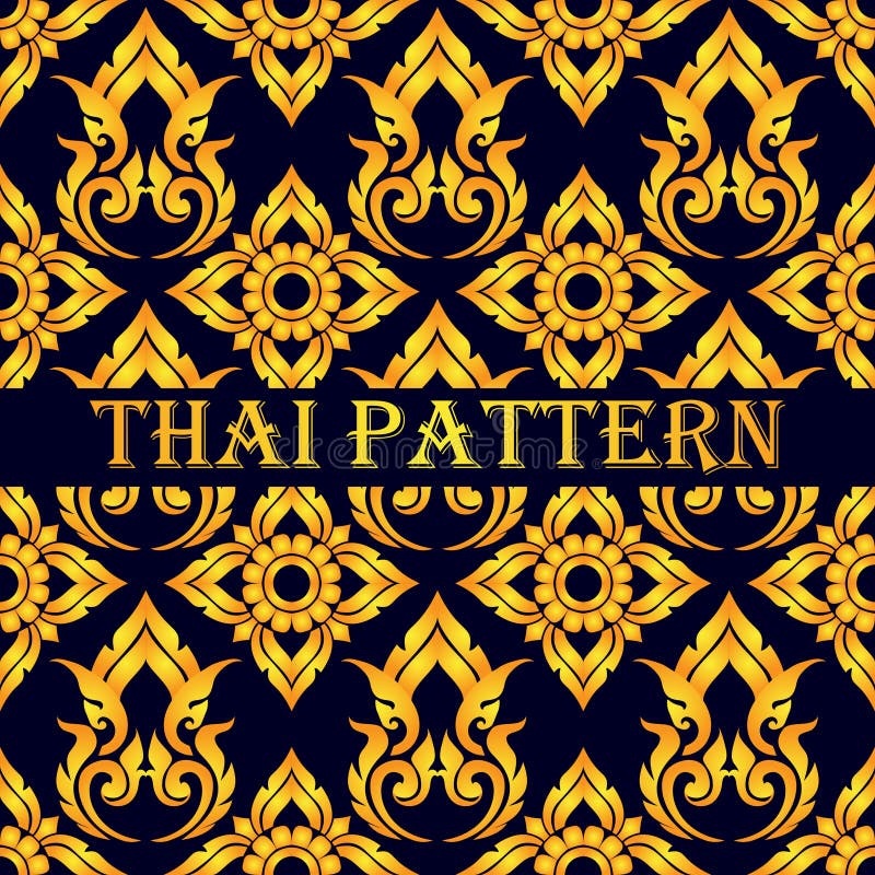 Seamless Thai Geometric Pattern with Golden Color. Perfect for Various ...