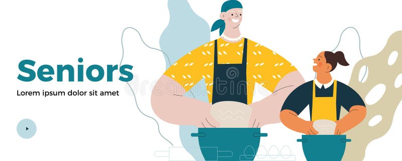 Cheerful Senior Woman Cook with Kid. Grandparent Baking with Grandchild ...