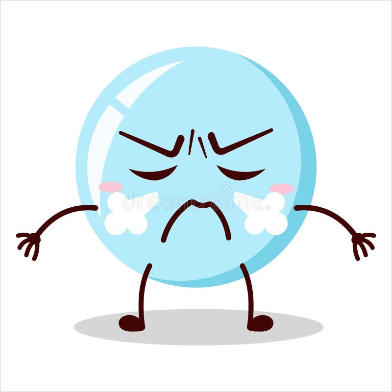 Cute Mad Expression of Bubble Cartoon Character Stock Vector ...