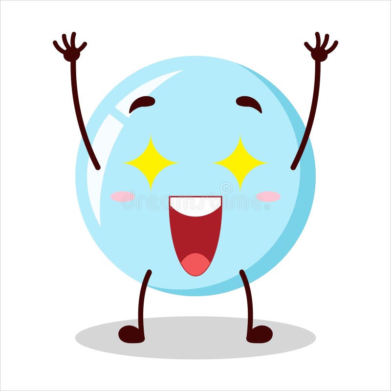 Cute Excited Expression of Bubble Cartoon Character Stock Vector ...