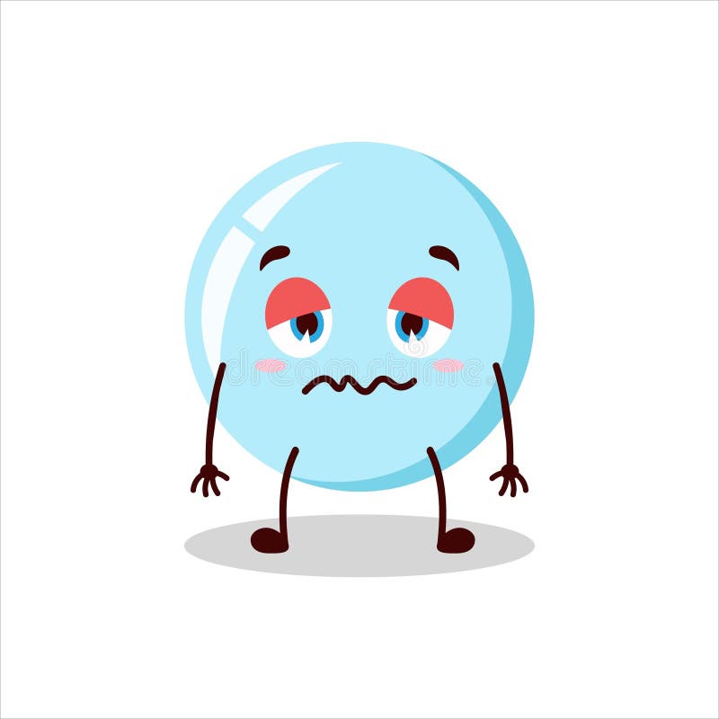Cute Grumpy Expression of Bubble Cartoon Character Stock Vector ...