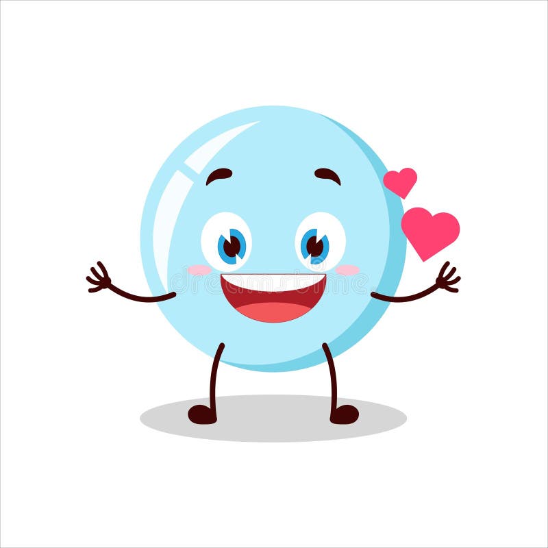Cute Fall in Love Expression of Bubble Cartoon Character Stock Vector ...
