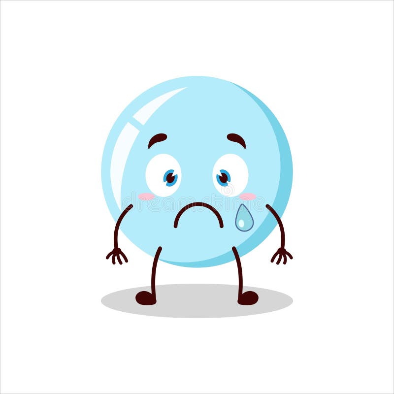 Cute Nervous Expression of Bubble Cartoon Character Stock Illustration ...