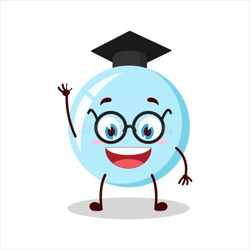 Cute Graduation College Student Expression of Bubble Cartoon Character ...