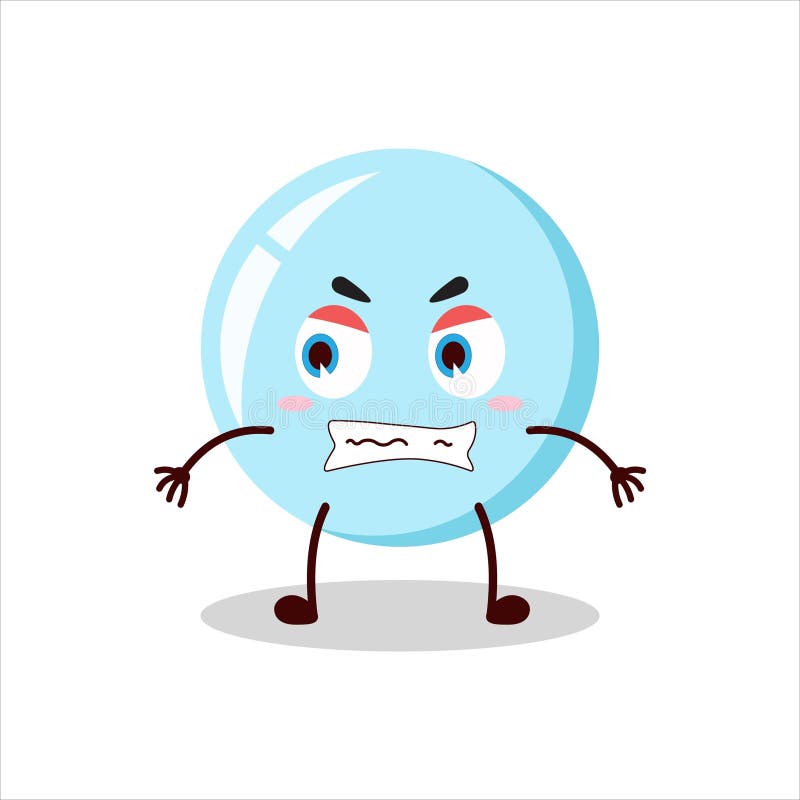 Cute Angry Expression of Bubble Cartoon Character Stock Vector ...