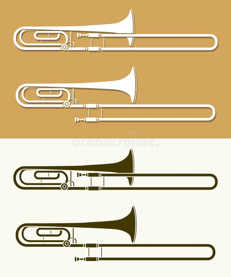 Trombone Orchestra Instrument Cartoon Music Graphic Stock Vector ...