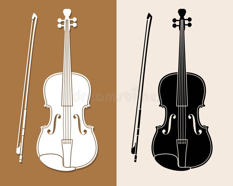 Violin Orchestra Instrument Cartoon Music Graphic Stock Vector ...