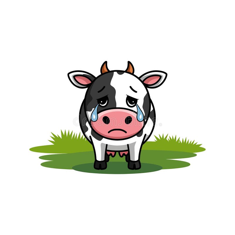 Crying Cow Vector Art Illustration Stock Illustration - Illustration of emotion, emoticon: 343043708