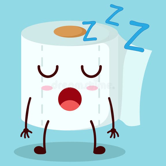 Cute Rest Expression of Toilet Paper Character Stock Vector ...