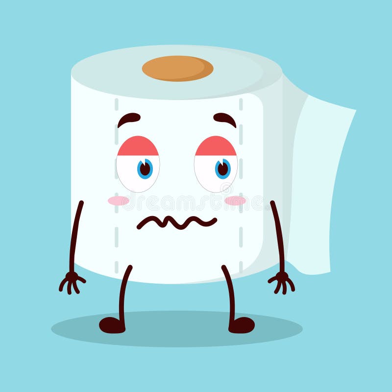 Cute Nope Expression of Toilet Paper Character Stock Vector ...
