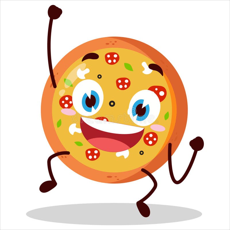 Cute Hurray Victory Expression of Pizza Character Stock Vector ...