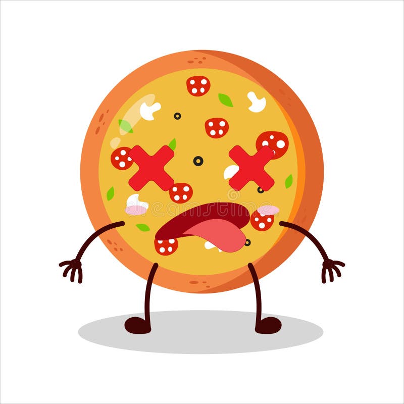 Pizza Sick Mascot Vector Cartoon Illustration Stock Vector ...