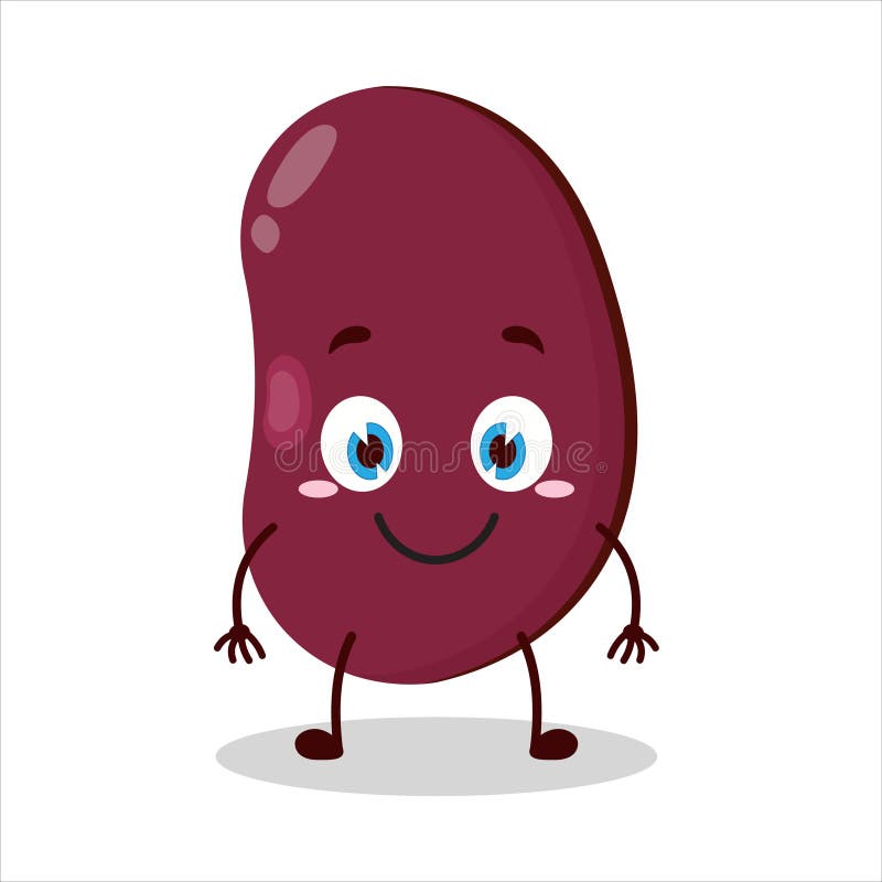 Cute Smile Expression of Red Bean Character Stock Vector - Illustration ...