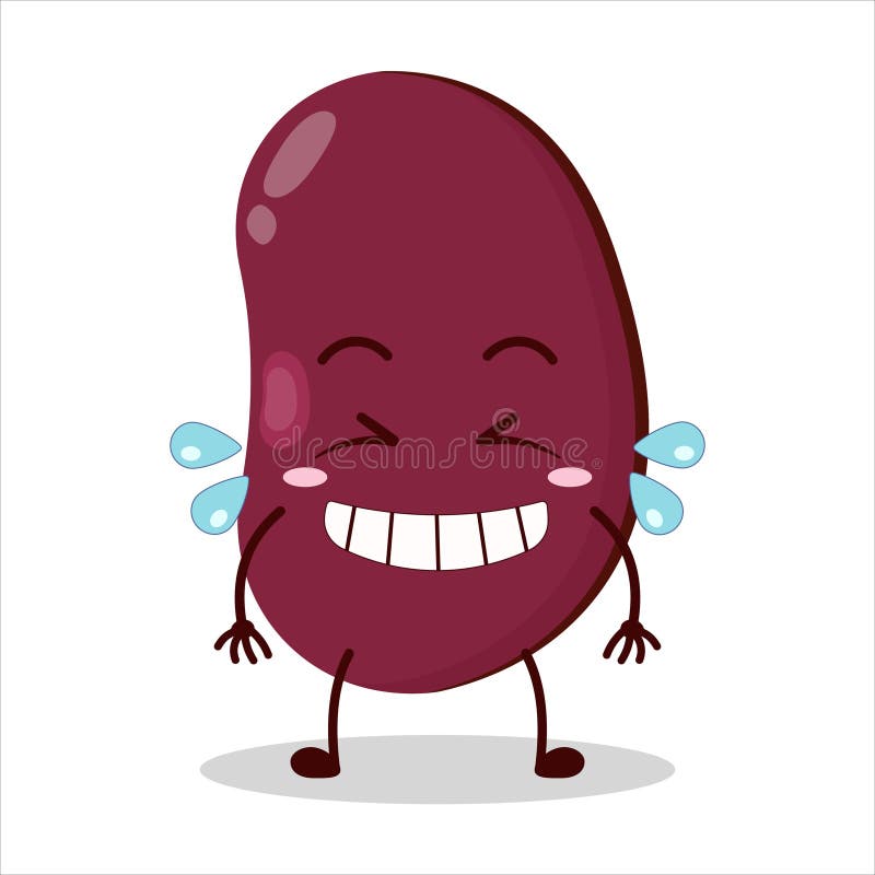 Cute Pleased Expression of Red Bean Character Stock Vector ...