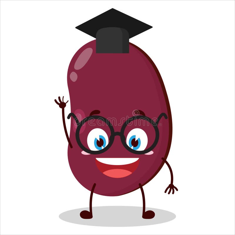 Cute Graduation College Student Expression of Red Bean Character Stock ...