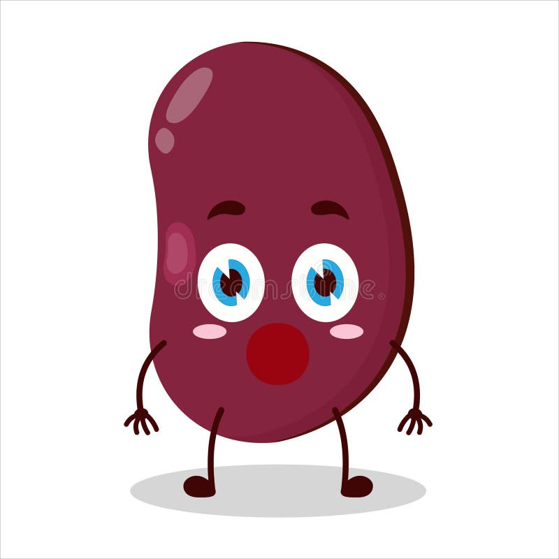 Cute Shocked Expression of Red Bean Character Stock Vector ...