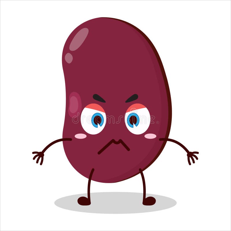 Cute Irritated Expression of Red Bean Character Stock Vector ...