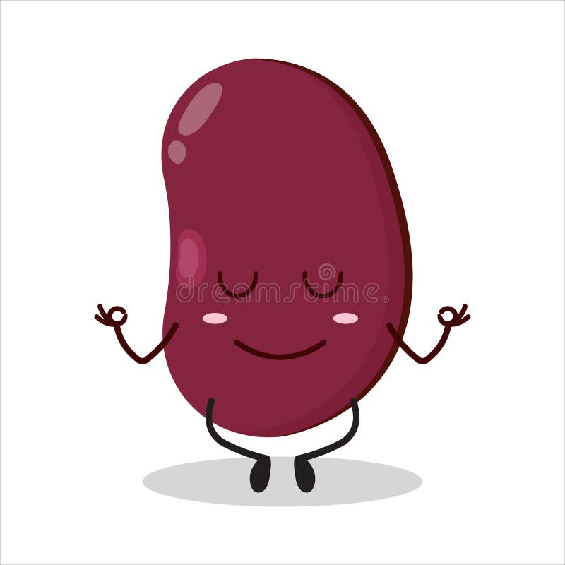 Cute Yoga Expression of Red Bean Character Stock Vector - Illustration ...