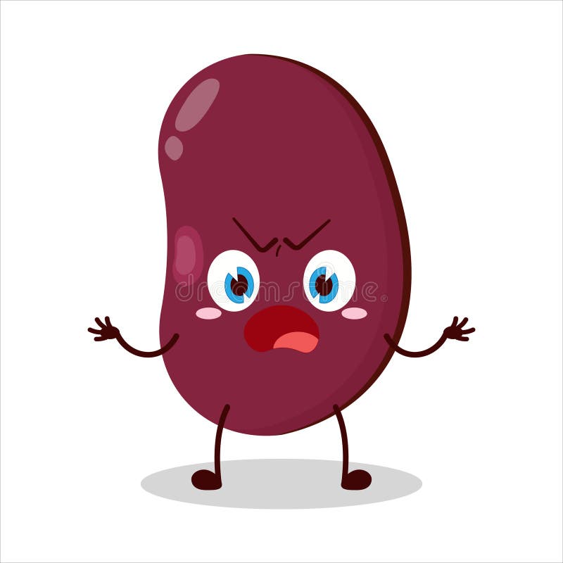 Cute Why Expression of Red Bean Character Stock Vector - Illustration ...