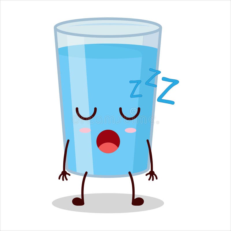 Cute Rest Expression Glass of Water Character Stock Vector ...
