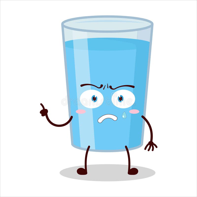 Cute Weird Expression Glass of Water Character Stock Vector ...