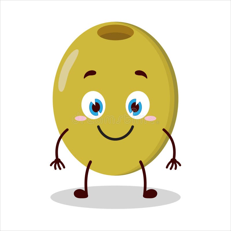 Cute Smile Expression of Olive Character Stock Vector - Illustration of ...