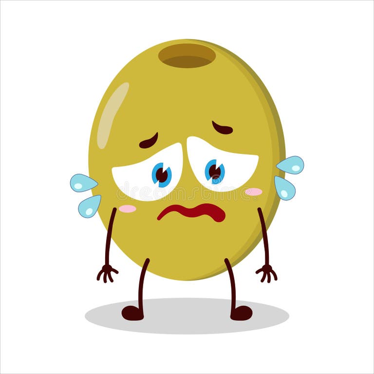 Cute Depressed Expression of Olive Character Stock Vector ...