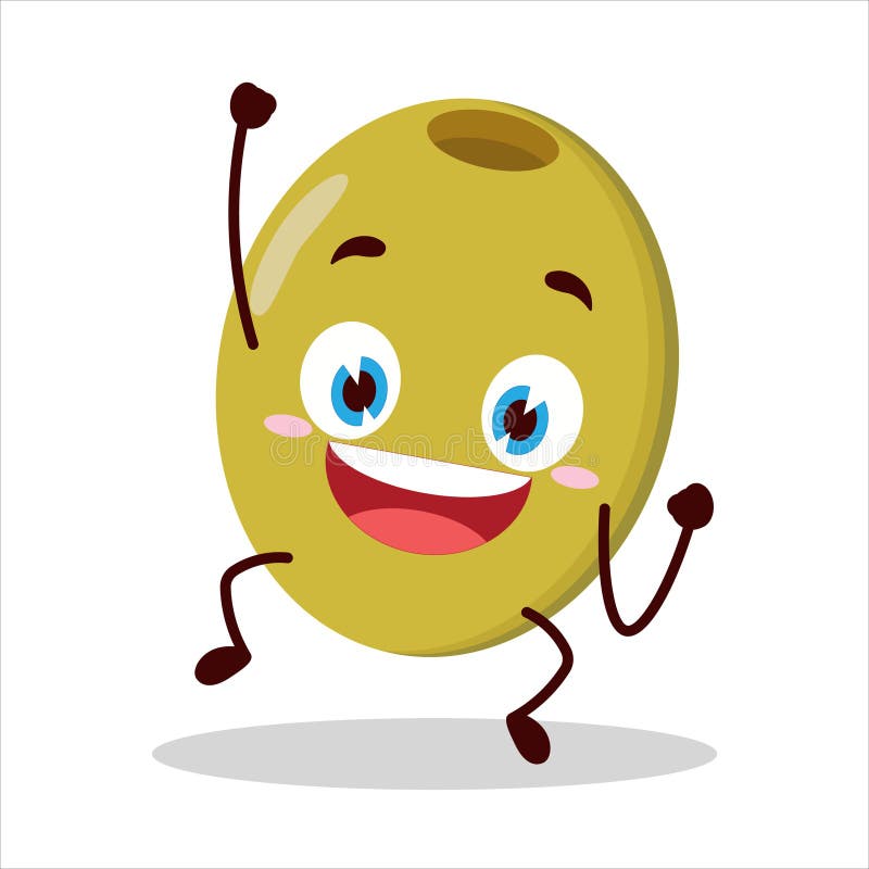 Cute Hurray Victory Expression of Olive Character Stock Vector ...