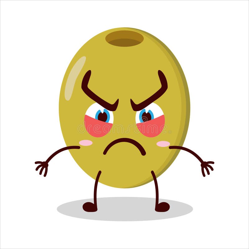 Cute Provoked Expression of Olive Character Stock Vector - Illustration ...