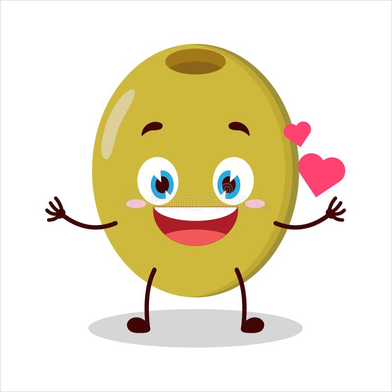 Cute Fall in Love Expression of Olive Character Stock Vector ...