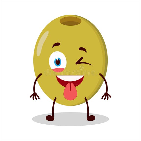 Cute Teased Expression of Olive Character Stock Vector - Illustration ...