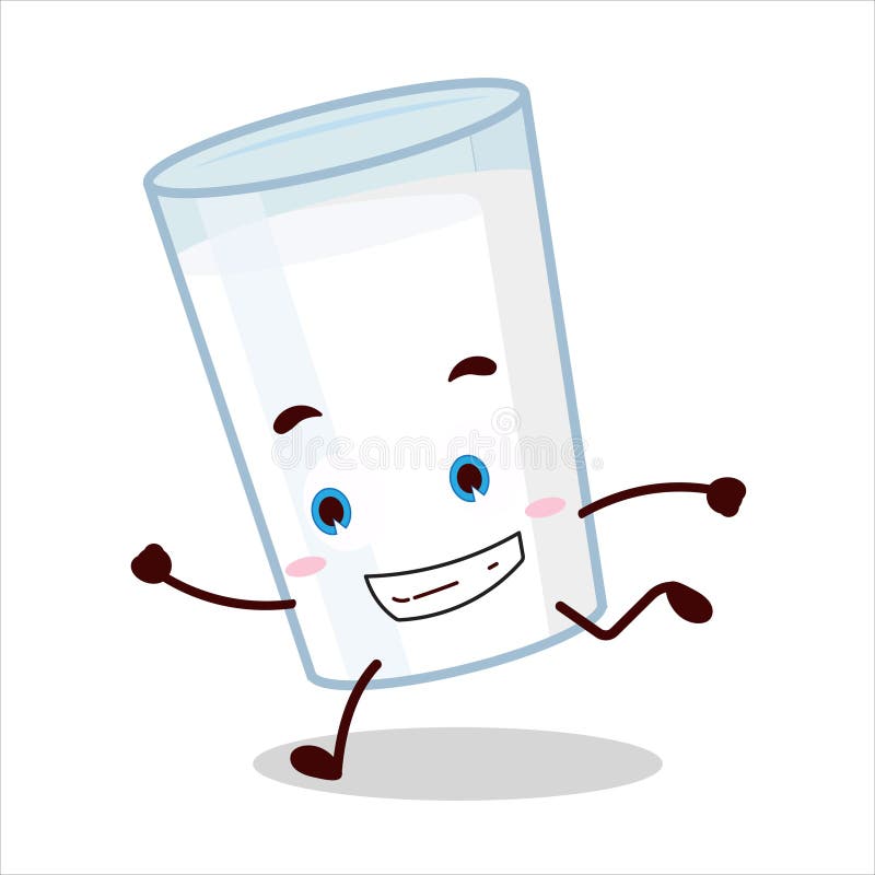 Cute Rush Running Expression of Milk Character Stock Vector ...