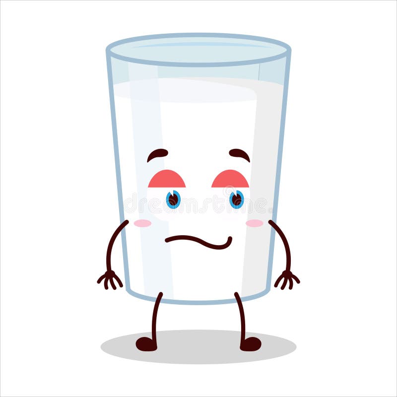 Cute Silent Expression of Milk Cartoon Character Illustration Stock ...