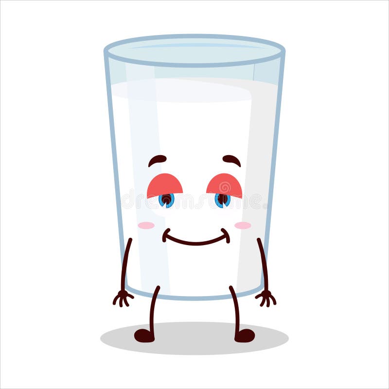 Cute Lazy Expression of Milk Cartoon Character Illustration Stock ...