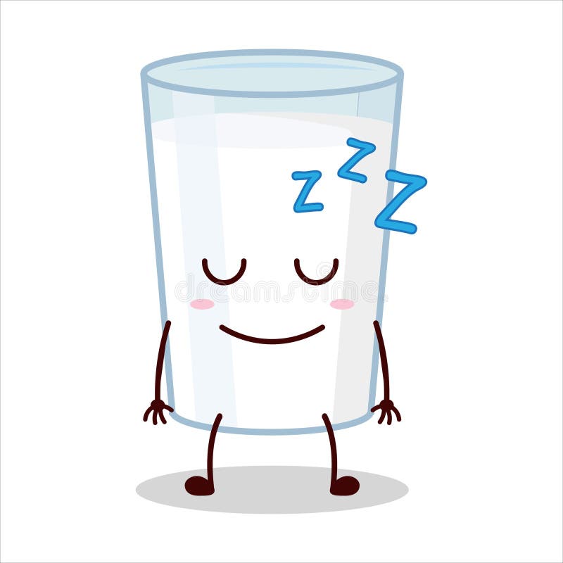 Printcute Sleep Expression of Milk Cartoon Character Illustration Stock ...