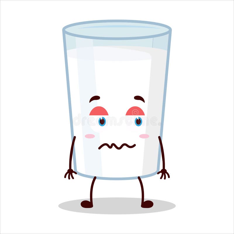 Cute Grumpy Expression of Milk Cartoon Character Illustration Stock ...