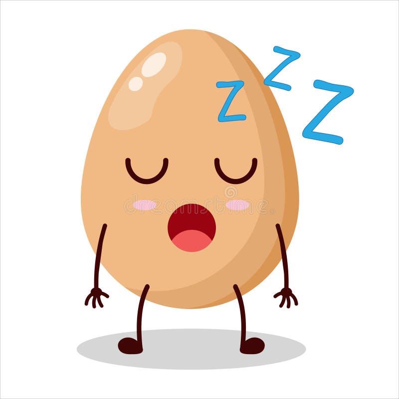 Cute Rest Expression of Egg Character Stock Vector - Illustration of ...