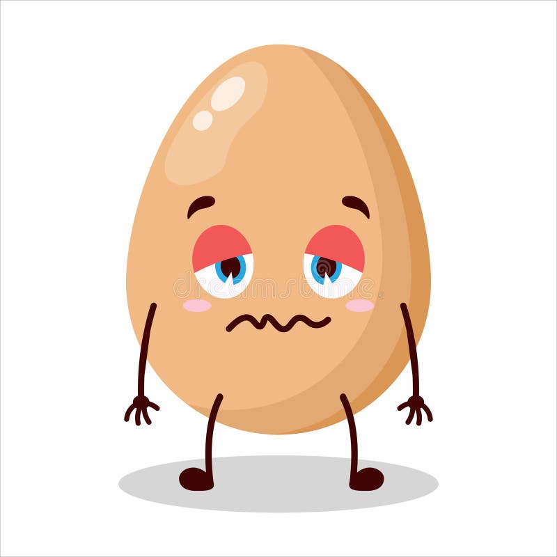 Cute Nope Expression of Egg Character Stock Vector - Illustration of ...