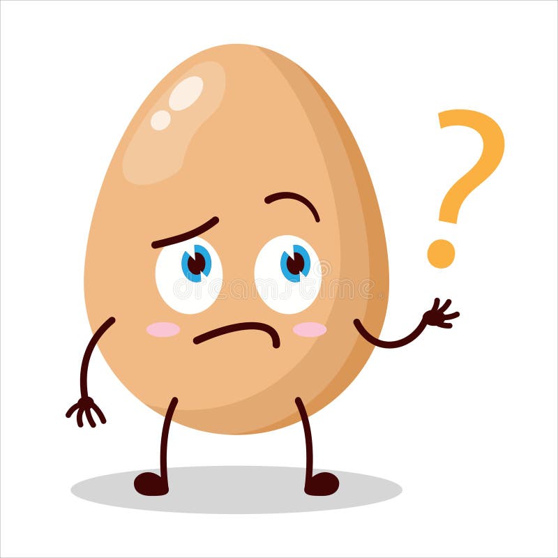 Cute Curious Expression of Egg Character Stock Vector - Illustration of ...