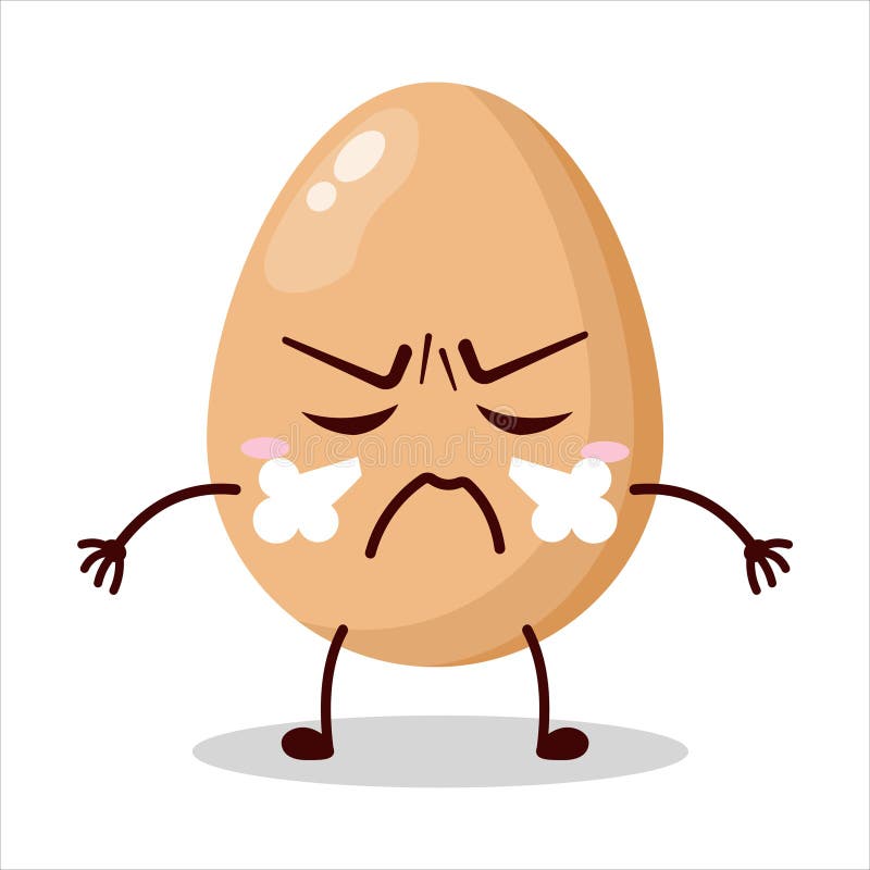 Cute Mad Expression of Egg Character Stock Vector - Illustration of ...