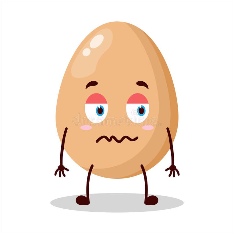 Cute Grumpy Expression of Egg Character Stock Vector - Illustration of ...