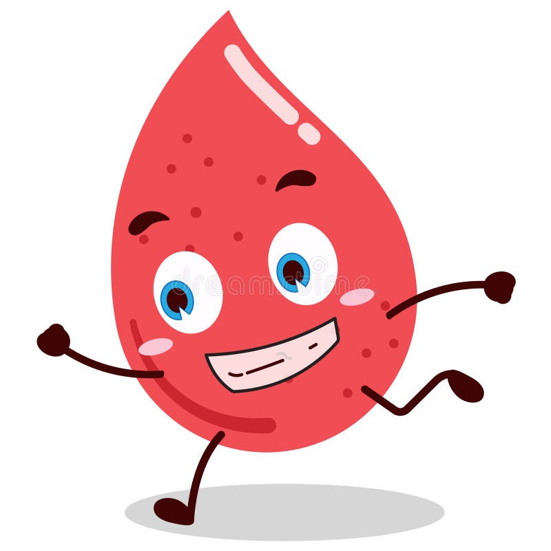 Cute Rush Running Expression of Blood Character Stock Vector ...