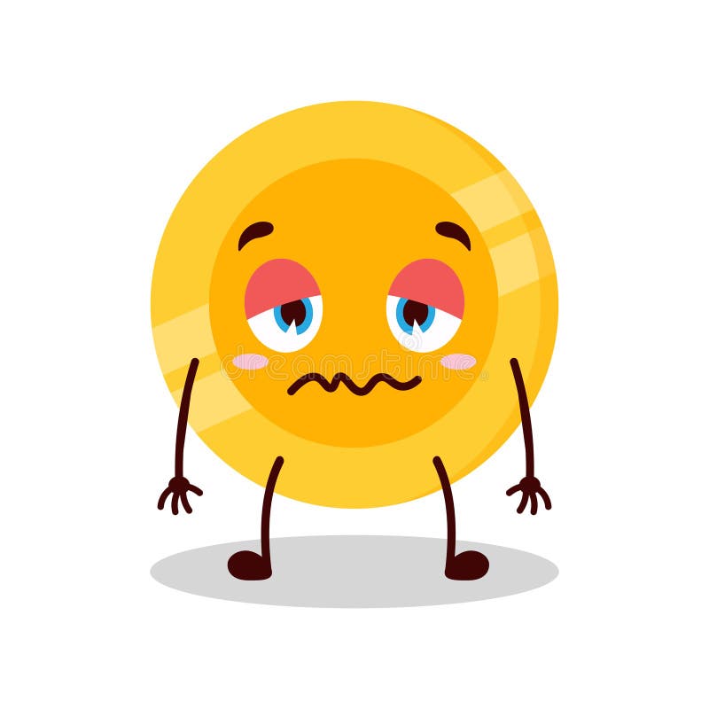 Cute Nope Expression of Coin Cartoon Character Stock Vector ...